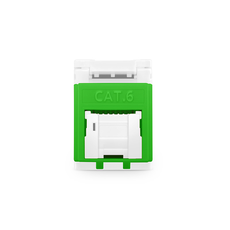 Cat6 RJ45 Unshielded Toolless Keystone Jack Module with Dust Cover, Green, 12Pcs/Pack - FS.com