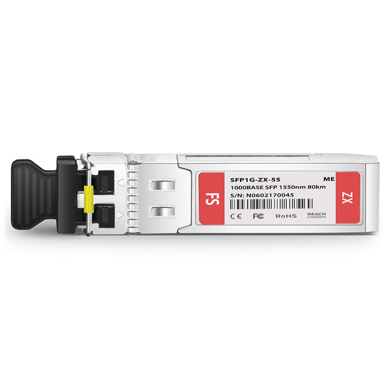 FS for Mellanox Compatible SFP 1000BASE-ZX 1550nm 80km DOM Duplex LC ...