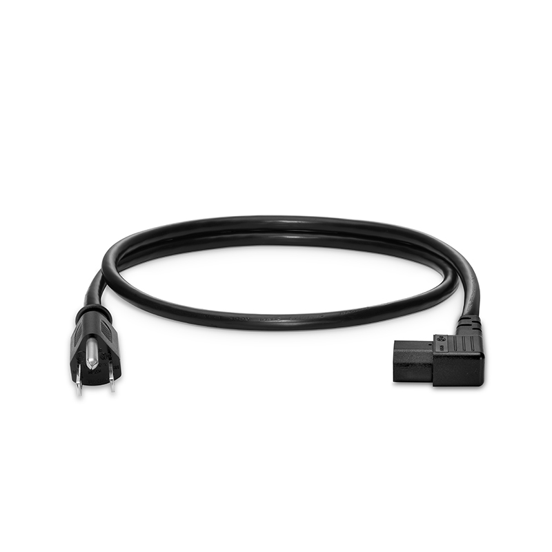 6 ft (1.8 m) NEMA 5-15P to Right-Angle IEC320 C13 18AWG 125V/10A Power Cord, Black - FS.com