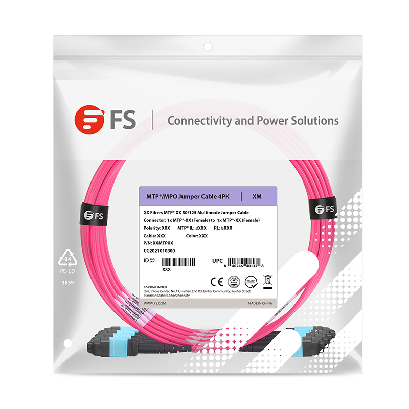 5m (16ft) MTP® Jumper, MTP®-12 UPC (Female) to MTP®-12 UPC (Female), 12 ...