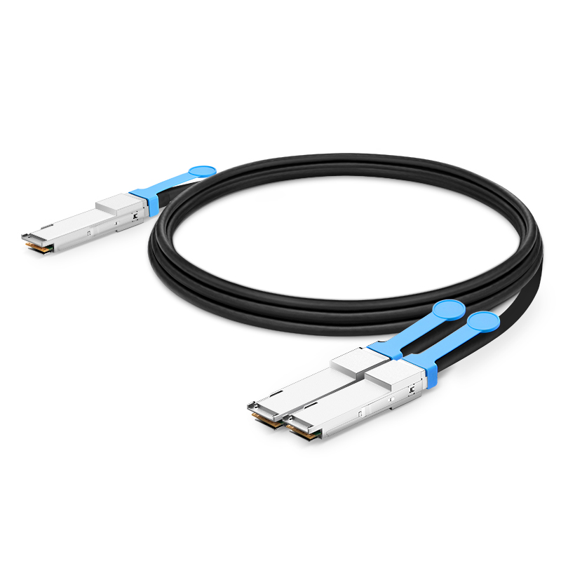 5m (16ft) 200G QSFP56 to 2 x 100G QSFP56 Active Direct Attach Copper Breakout Cable for FS ...