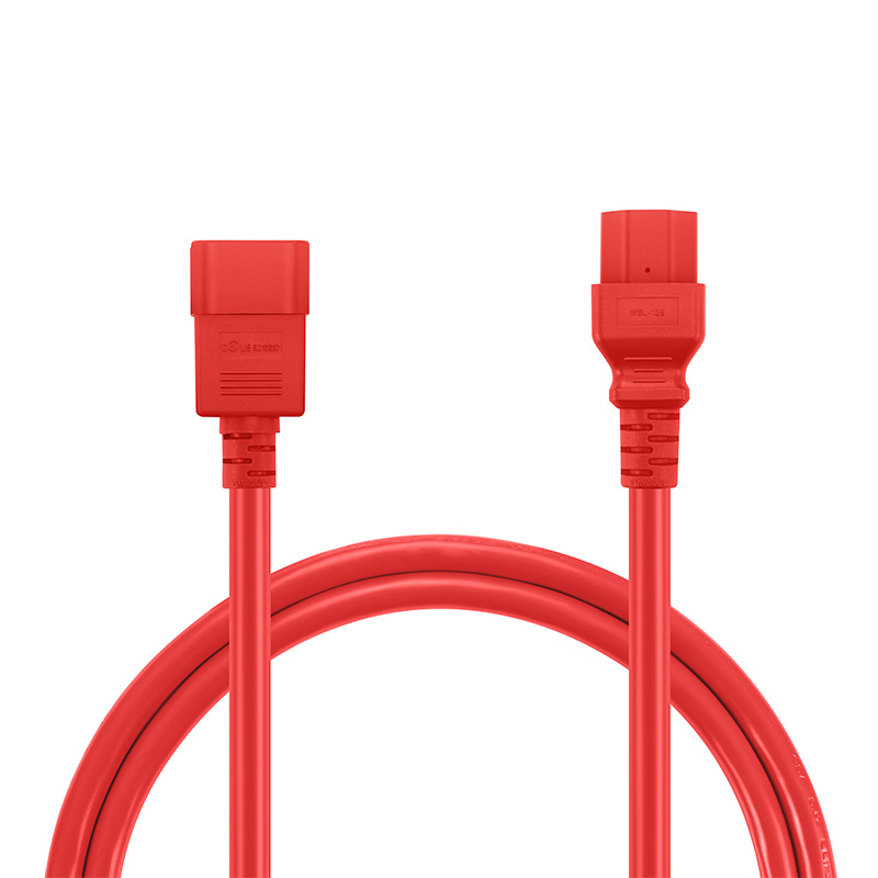 3ft (0.9m) IEC60320 C20 to IEC60320 C21 12AWG 250V/20A Heavy Duty Power Cord, Red - FS.com Singapore