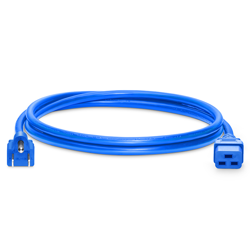 8ft (2.4m) NEMA 5-15P to IEC320 C19 14AWG 125V/15A Heavy Duty Power Cord, Blue - FS.com Singapore