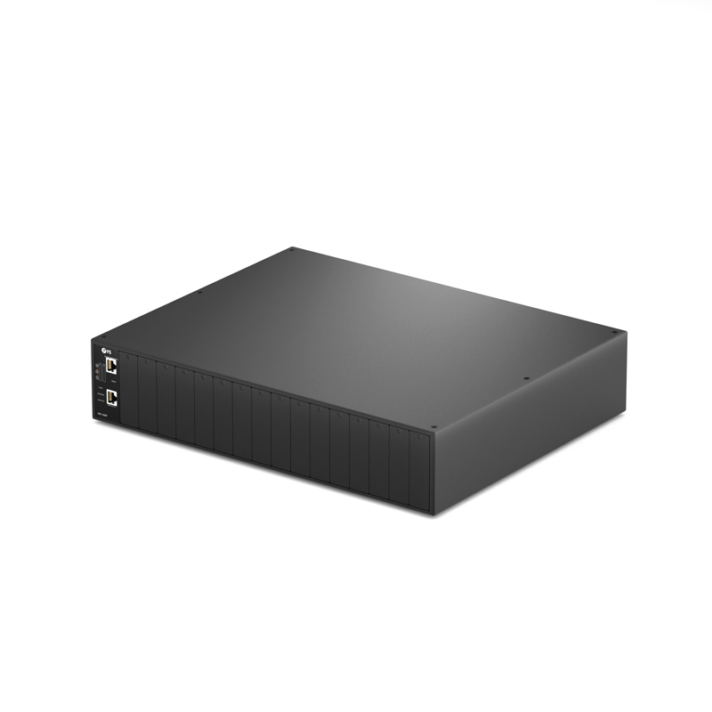 16 Slot Managed Media Converter Chassis, 2U Rack Mount, Dual Power AC ...