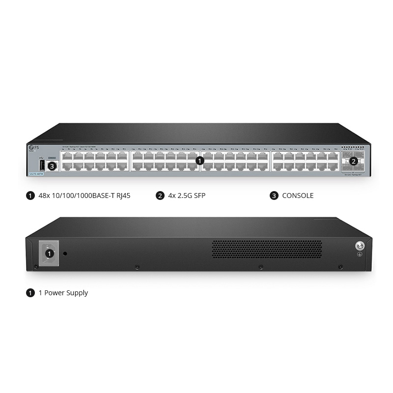 S3270-48TM, 48-Port Gigabit Ethernet L2+ Switch, 48 x Gigabit RJ45 ...
