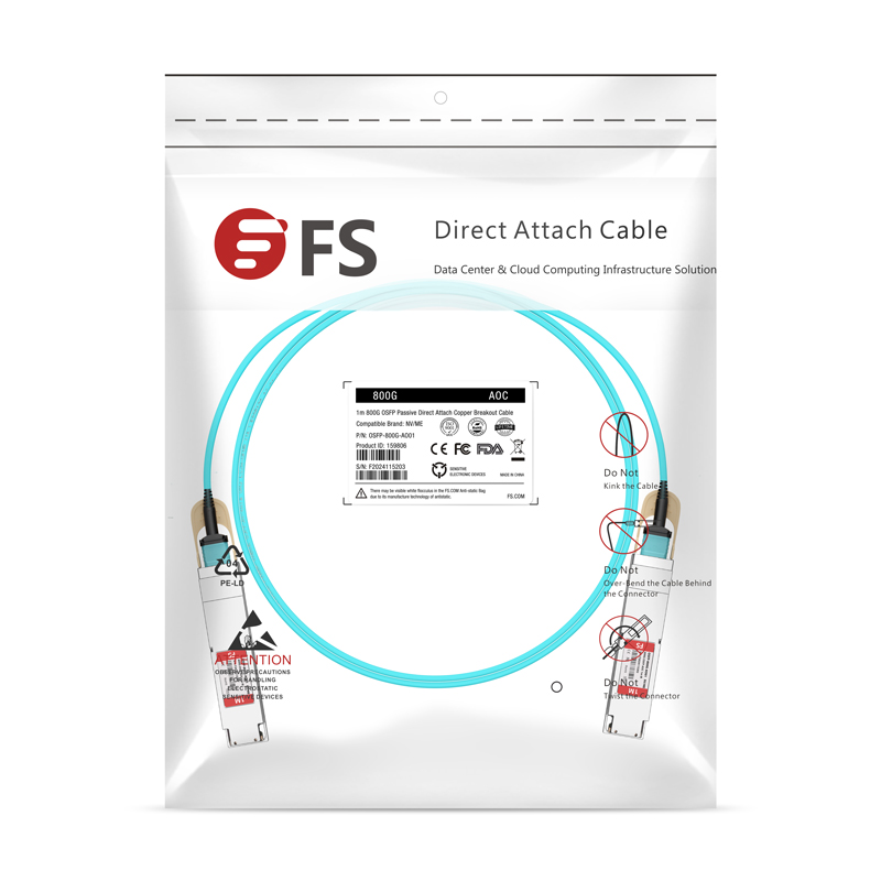 10m (33ft) Generic Compatible 800G OSFP Finned Top Active Optical Cable ...