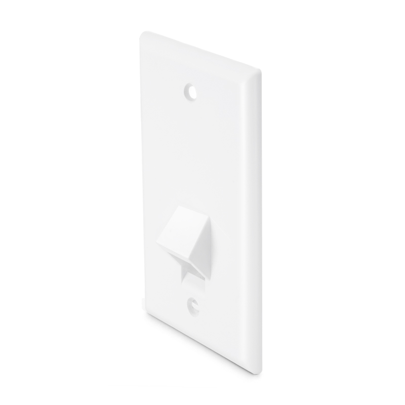 SyncEase™ One Port Keystone Single Gang Wall Plate, White - FS.com