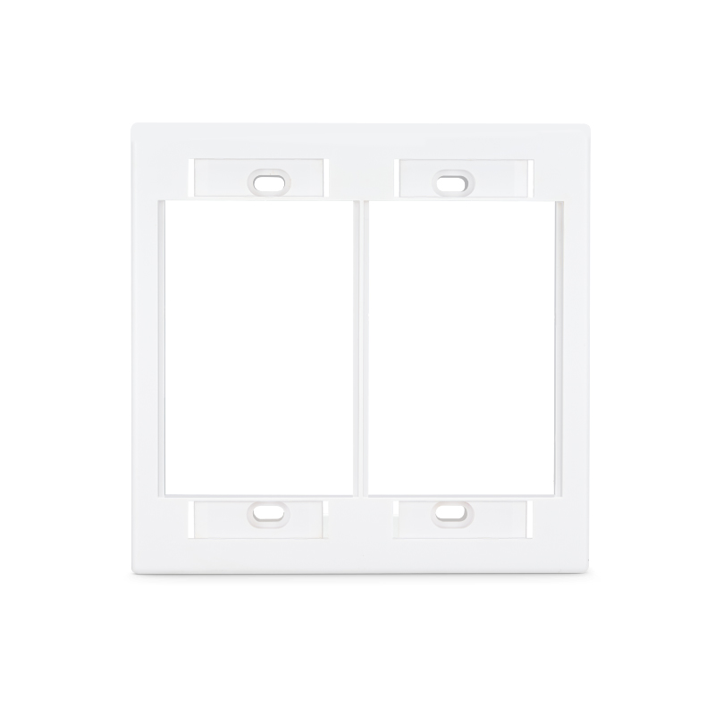 Dual-Gang MOS Faceplate Frame, White - FS.com