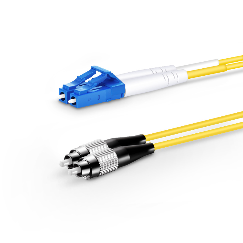2m LC UPC to FC UPC Duplex OS2 Single Mode PVC(OFNR) 2.0mm Tight-Buffered Fiber Optic Patch ...