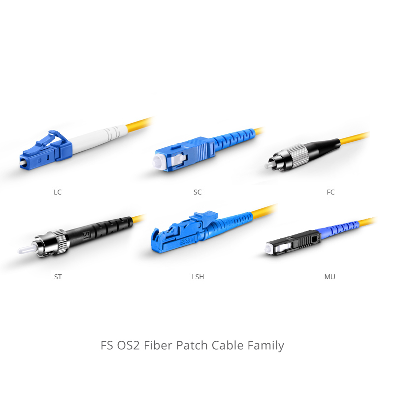 Customized Length Fiber Patch Cable, 1 Fiber, SC UPC Simplex to ST UPC Simplex, Single Mode (OS2 ...