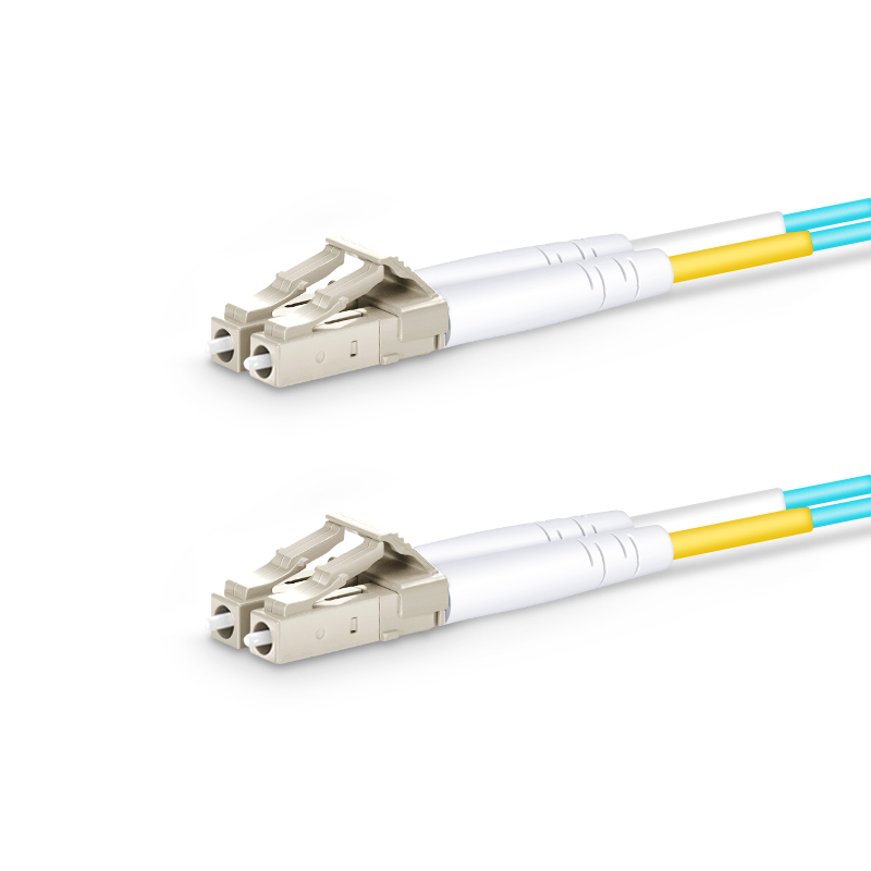 2m (7ft) Fiber Patch Cable, 2 Fibers, LC UPC Duplex to LC UPC Duplex, Multimode (OM4), Plenum ...