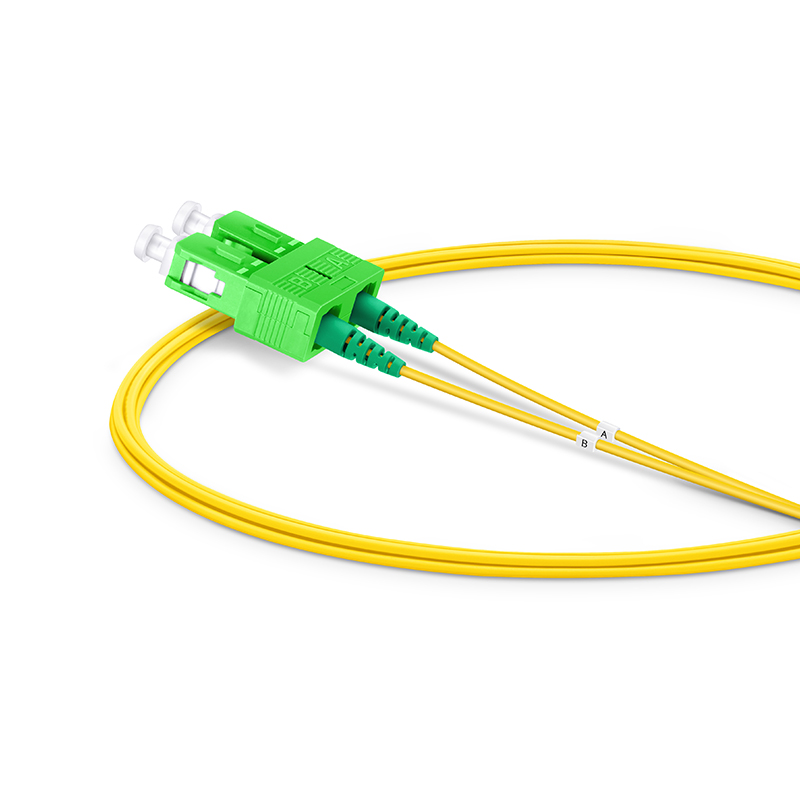 Customized Length Fiber Patch Cable, 2 Fibers, SC APC Duplex to SC APC Duplex, Single Mode (OS2 ...