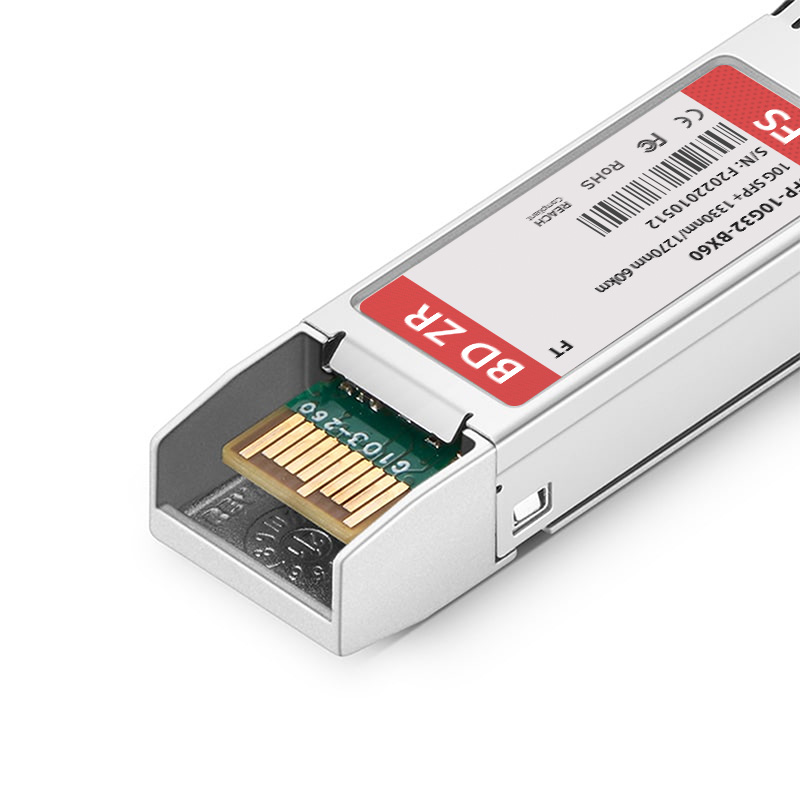 Fortinet FN-TRAN-SFP+LR Compatible 10GBASE-BX60-D BiDi SFP+ 1330nm-TX/1270nm-RX 60km DOM Simplex ...