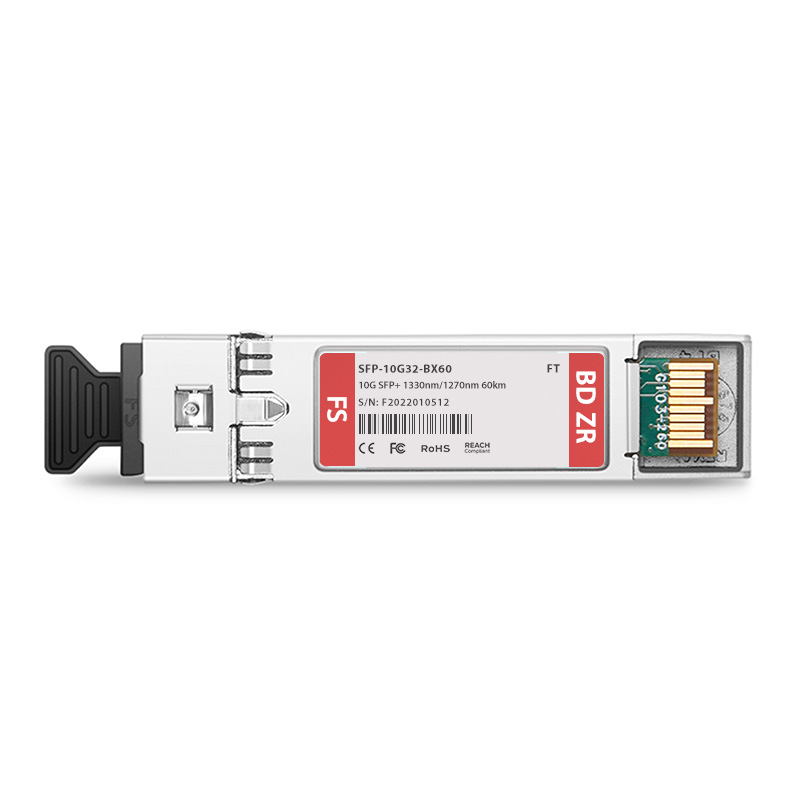 Fortinet FN-TRAN-SFP+LR Compatible 10GBASE-BX60-D BiDi SFP+ 1330nm-TX/1270nm-RX 60km DOM Simplex ...