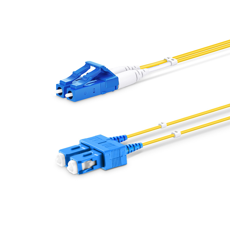 3m (10ft) Fiber Patch Cable, 2 Fibers, LC UPC Duplex to SC UPC Duplex, Single Mode (OS2), Riser ...