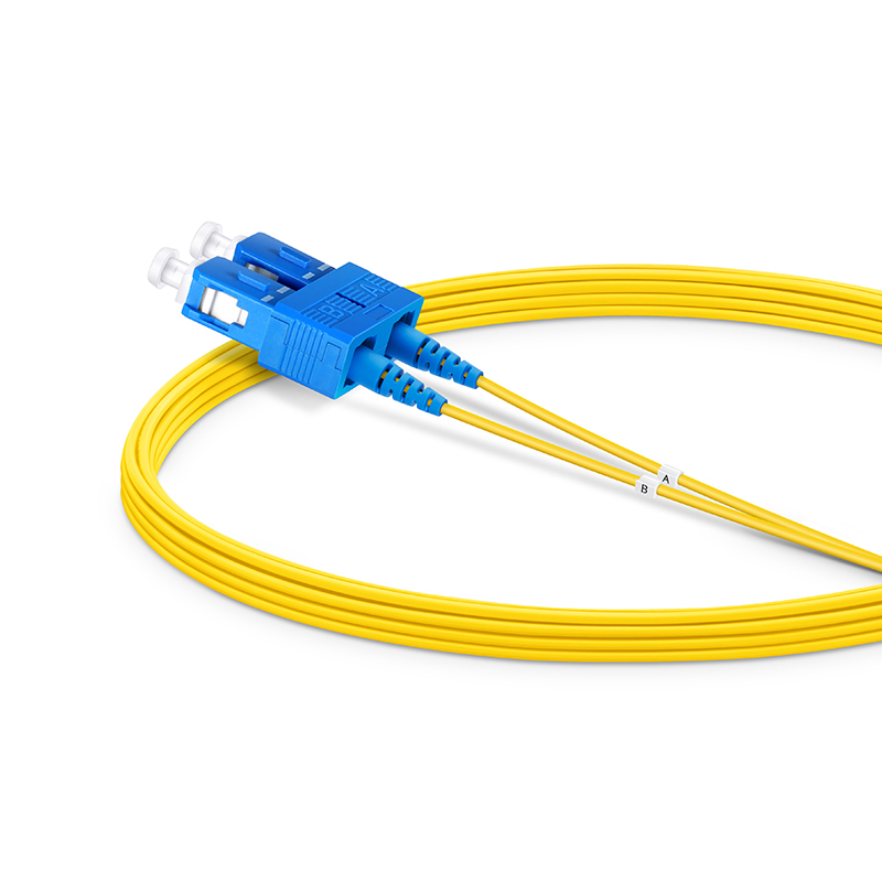 5m (16ft) Fiber Patch Cable, 2 Fibers, LC UPC Duplex to SC UPC Duplex, Single Mode (OS2), Riser ...