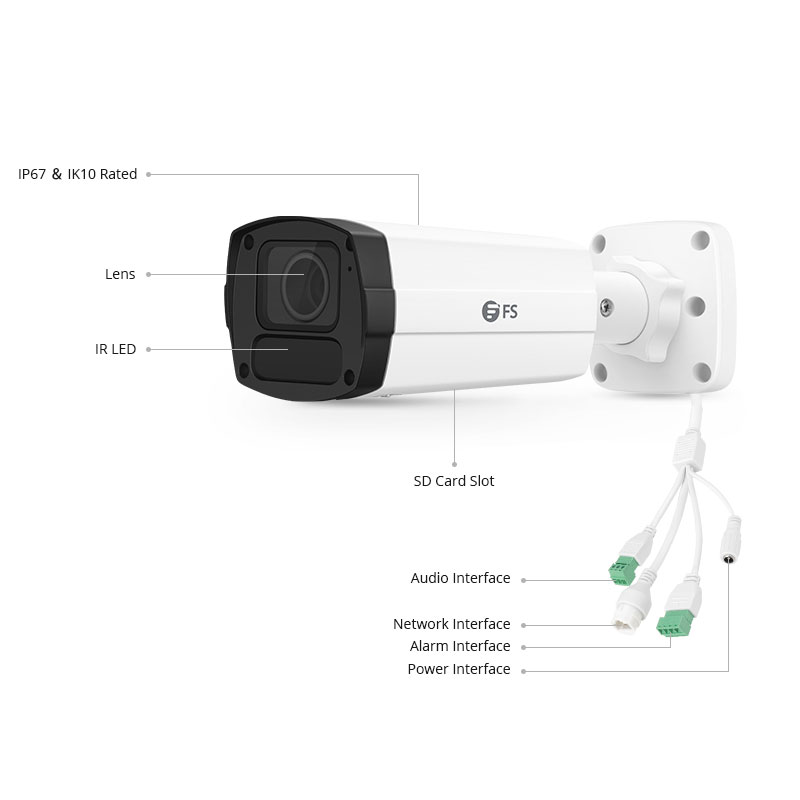 IPC305-5M-B, 5MP Bullet PoE Network Camera with 164ft Smart Infrared ...