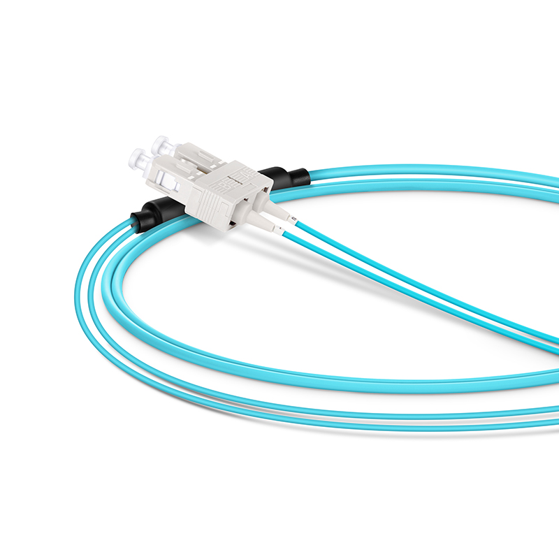 Customized Length Uniboot Fiber Patch Cable, LC UPC Duplex Standard Clip to SC UPC Duplex ...