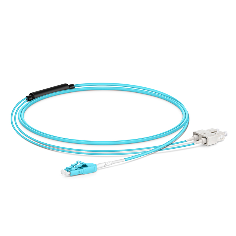 Customized Length Uniboot Fiber Patch Cable, LC UPC Duplex Standard Clip to SC UPC Duplex ...