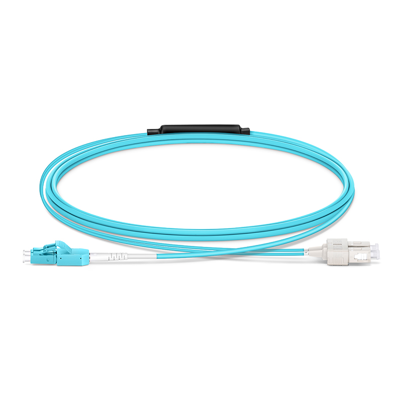 2m (7ft) Uniboot Fiber Patch Cable, LC UPC Duplex Standard Clip to SC UPC Duplex, Multimode (OM4 ...