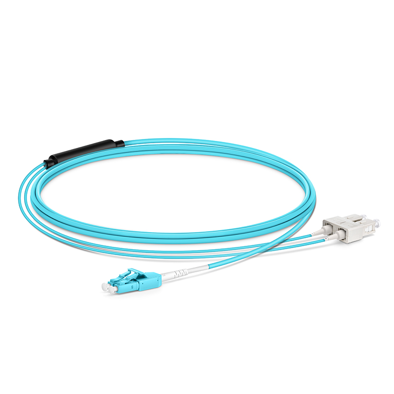 2m (7ft) Uniboot Fiber Patch Cable, LC UPC Duplex Standard Clip to SC UPC Duplex, Multimode (OM4 ...