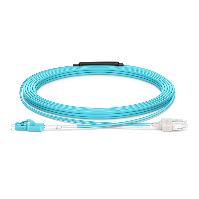 10m (33ft) Uniboot Fiber Patch Cable, LC UPC Duplex Standard Clip to SC UPC Duplex, Multimode ...