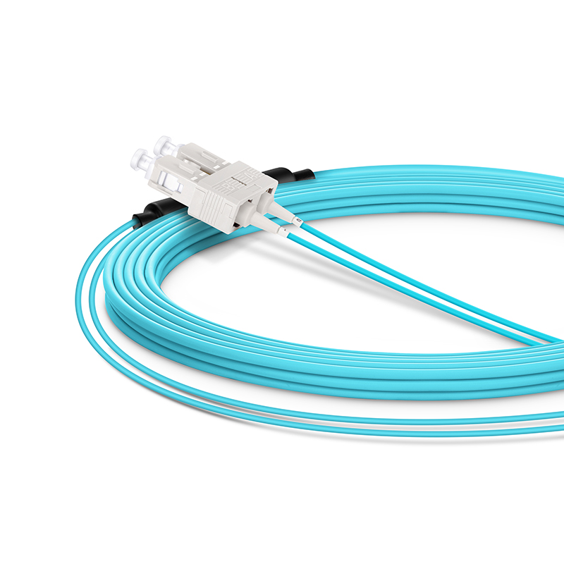 10m (33ft) Uniboot Fiber Patch Cable, LC UPC Duplex Standard Clip to SC UPC Duplex, Multimode ...