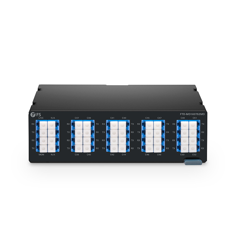 16チャネルDWDM波長合分波モジュール、100GHz C37-C52、モニターポート付き、4.9dB IL、LC/UPC、デュアルファイバー ...
