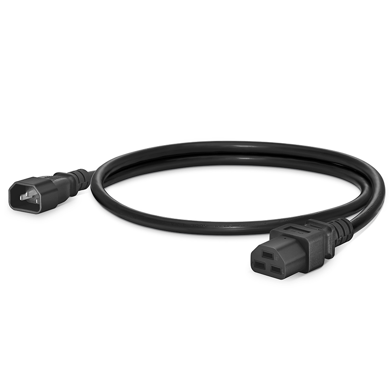 4ft (1.2m) IEC60320 C14 to IEC60320 C21 Heavy-Duty 14AWG 250V/15A Power Cord, Black - FS.com