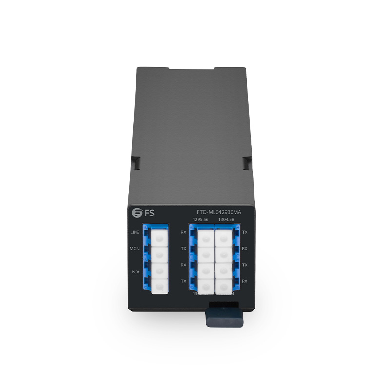 4 Channels LAN-WDM Mux Demux, 1295.56-1309.14nm, with Monitor Port, 2 ...