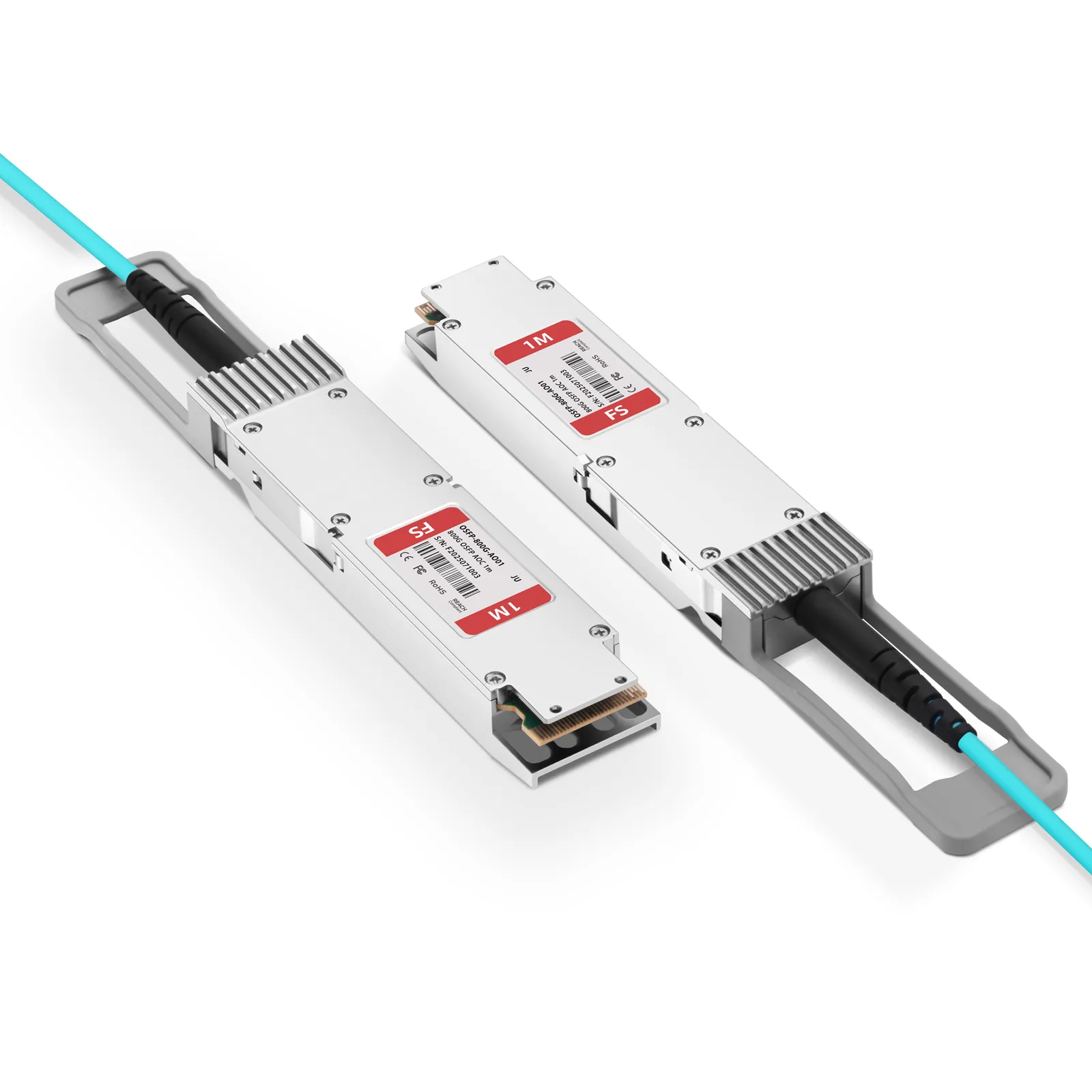 1m (3ft) Juniper Networks OSFP-800G-AOC-1M Compatible 800G OSFP Finned Top Ethernet Active ...