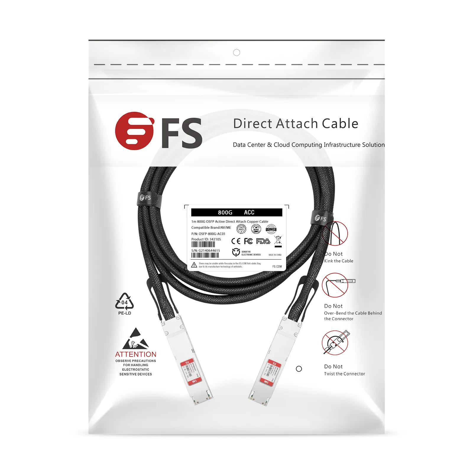 Customized 800G Twin-port OSFP Finned Top Active Direct Attach Copper Twinax Cable - FS.com