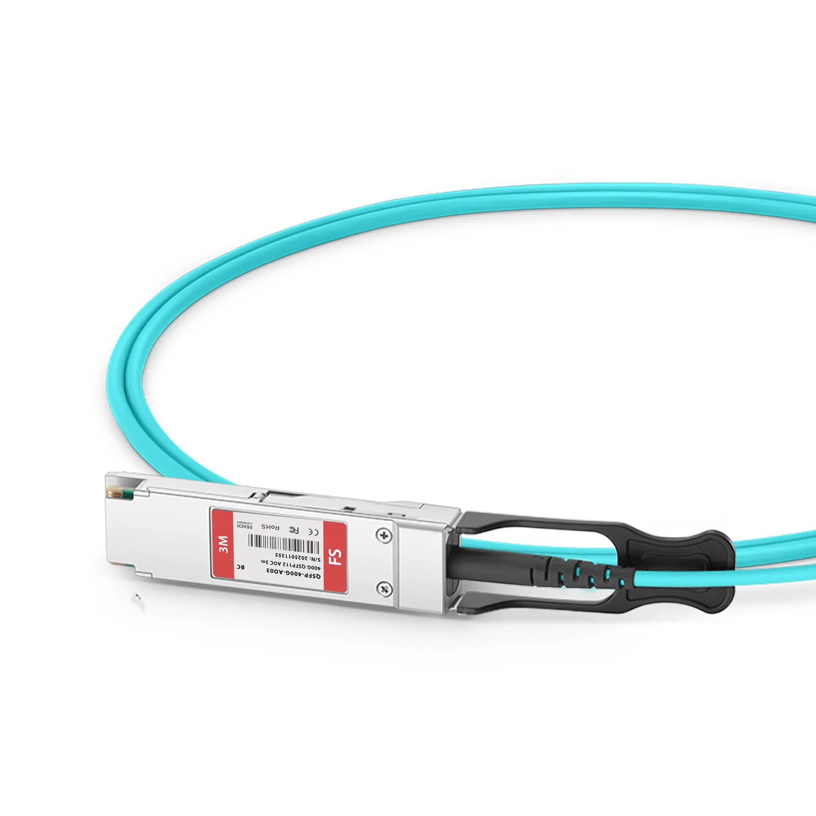 3m (10ft) Broadcom Compatible 400G QSFP112 Active Optical Cable - FS ...