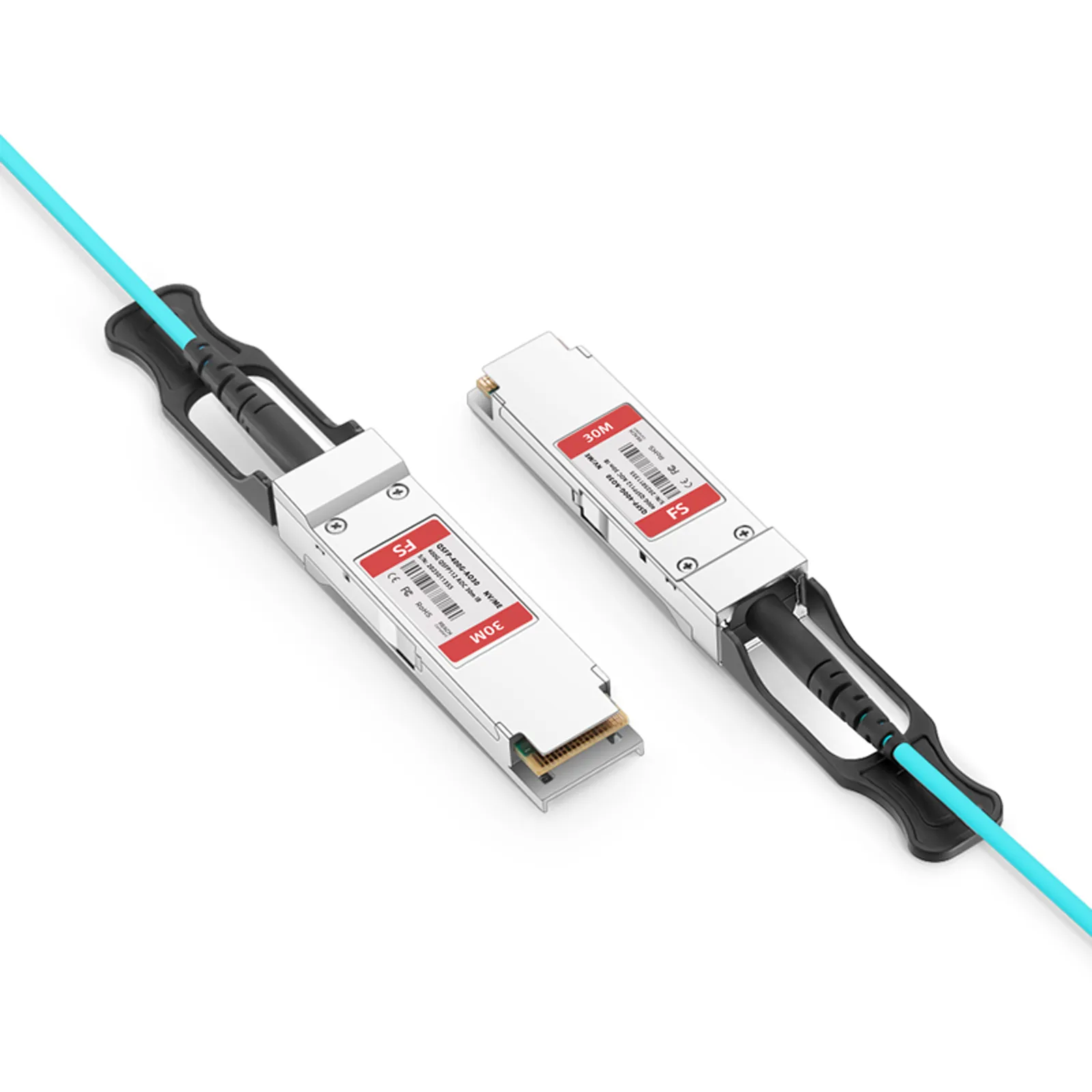 30m (98ft) NVIDIA/Mellanox Compatible 400G QSFP112 InfiniBand NDR Active Optical Cable for ...