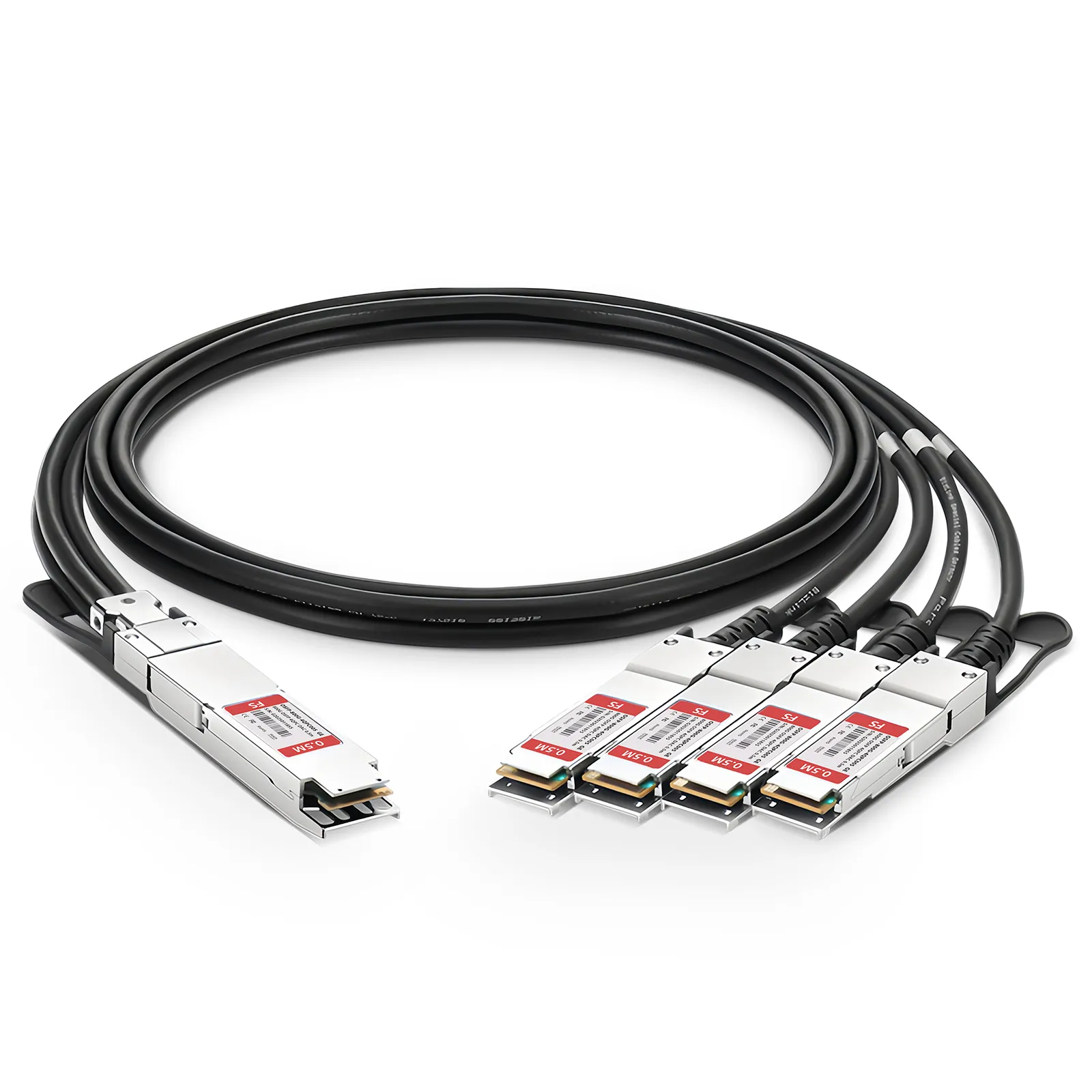 0.5m (2ft) Generic Compatible 800G Twin-port OSFP Finned Top to 4 x 200G QSFP112 Passive Direct ...