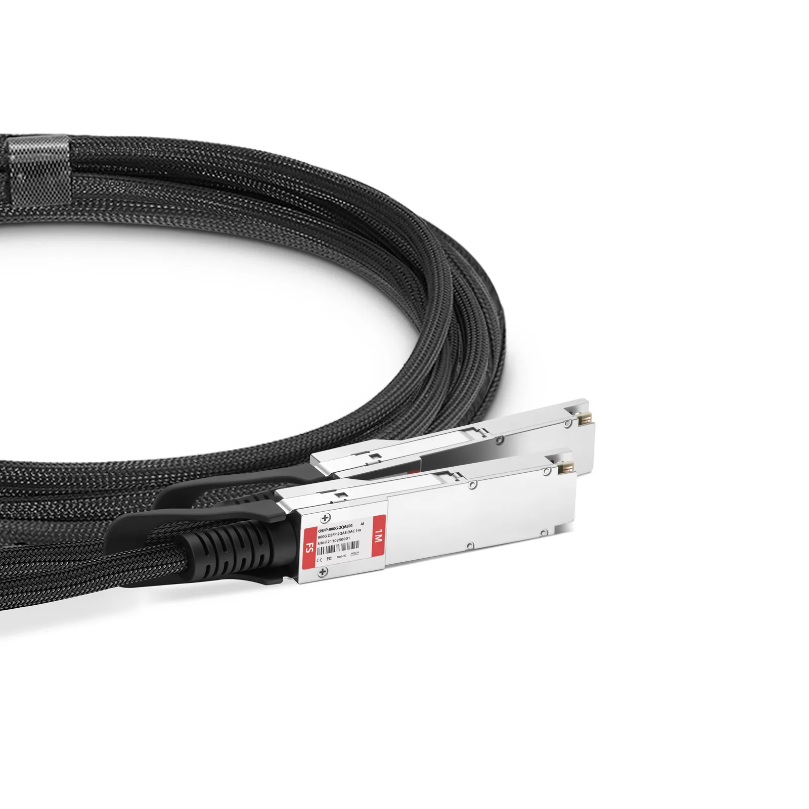 Customized 800G Twin-port OSFP Finned Top to 2x 400G QSFP112 Active Electrical Breakout Cable ...