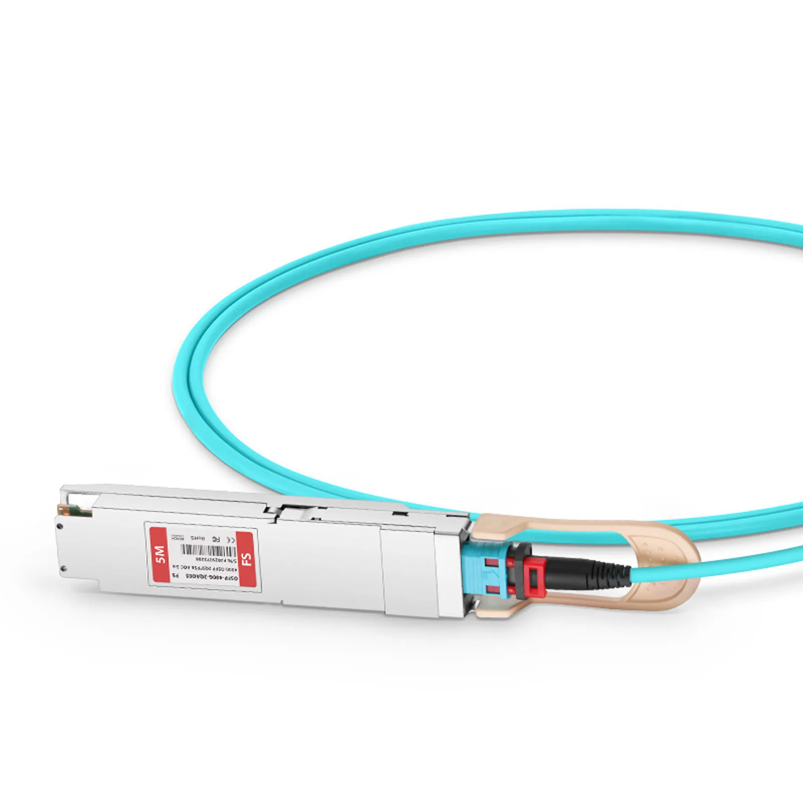 5m (16ft) 400G OSFP Finned Top to 2 x 200G QSFP56 Active Optical Breakout Cable - FS.com