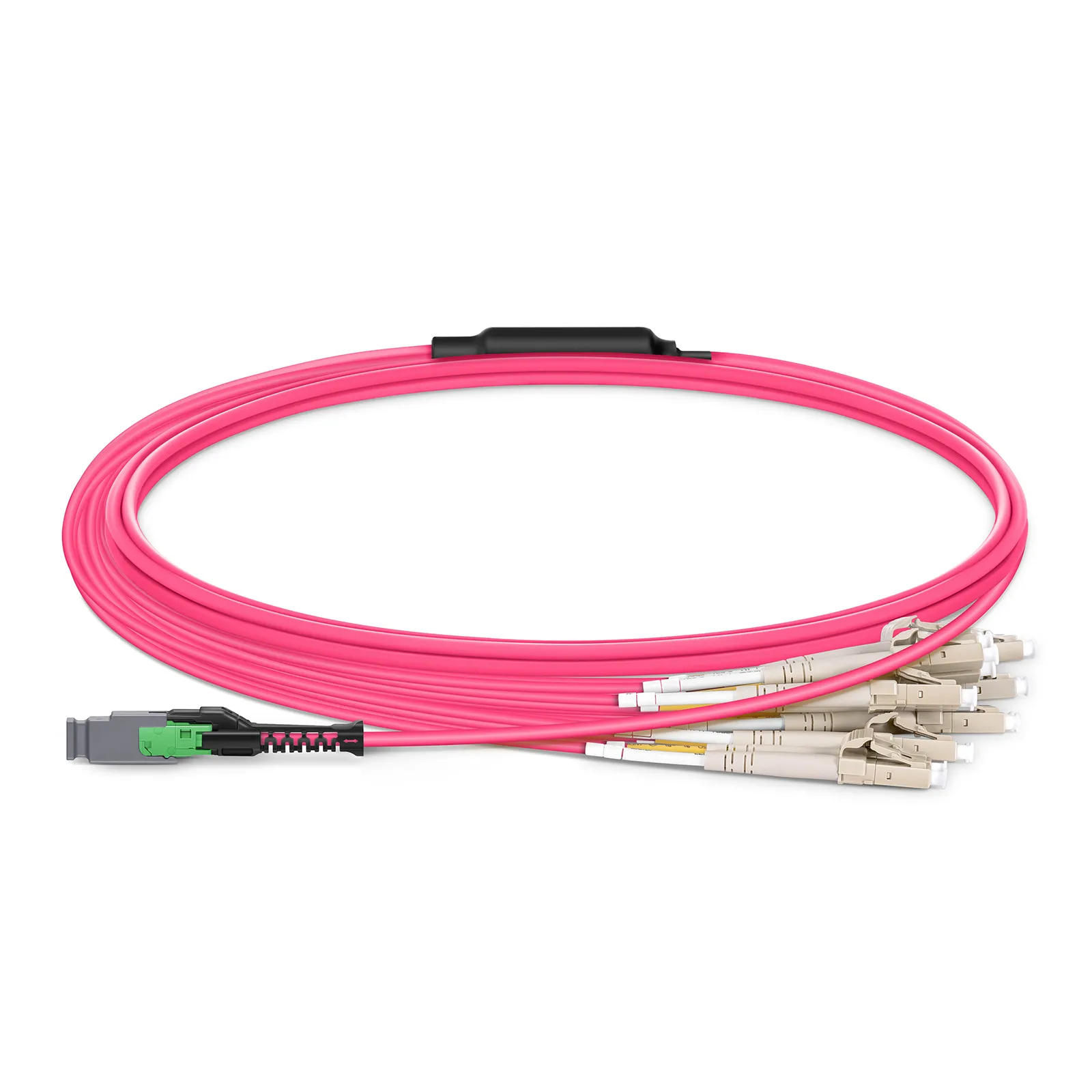 2m (7ft) Arnés MMC, MMC-16 APC (hembra) a 8 x LC UPC Dúplex, 16 Fibras ...