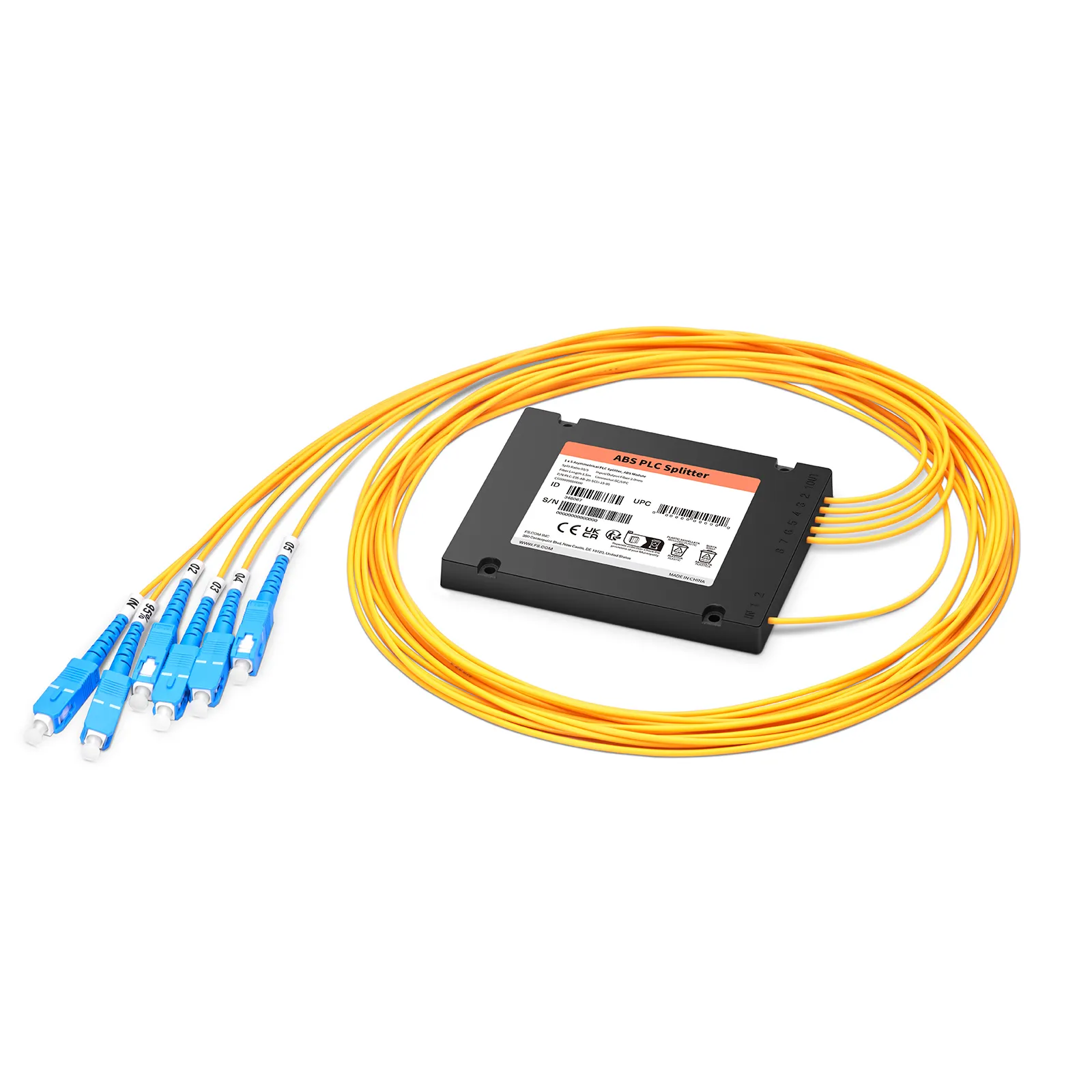 1 x 5 Asymmetrical PLC Fiber Splitter, ABS Module, 95/5, 2.0mm, SC/UPC ...