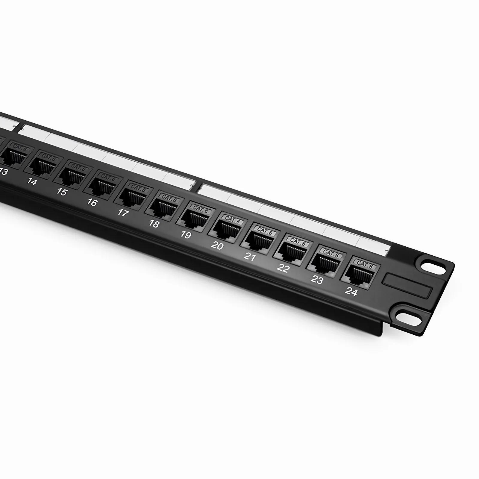 Cat6 Unshielded Coupler Patch Panel, 24-Port, 1RU, Cable Management Bar ...