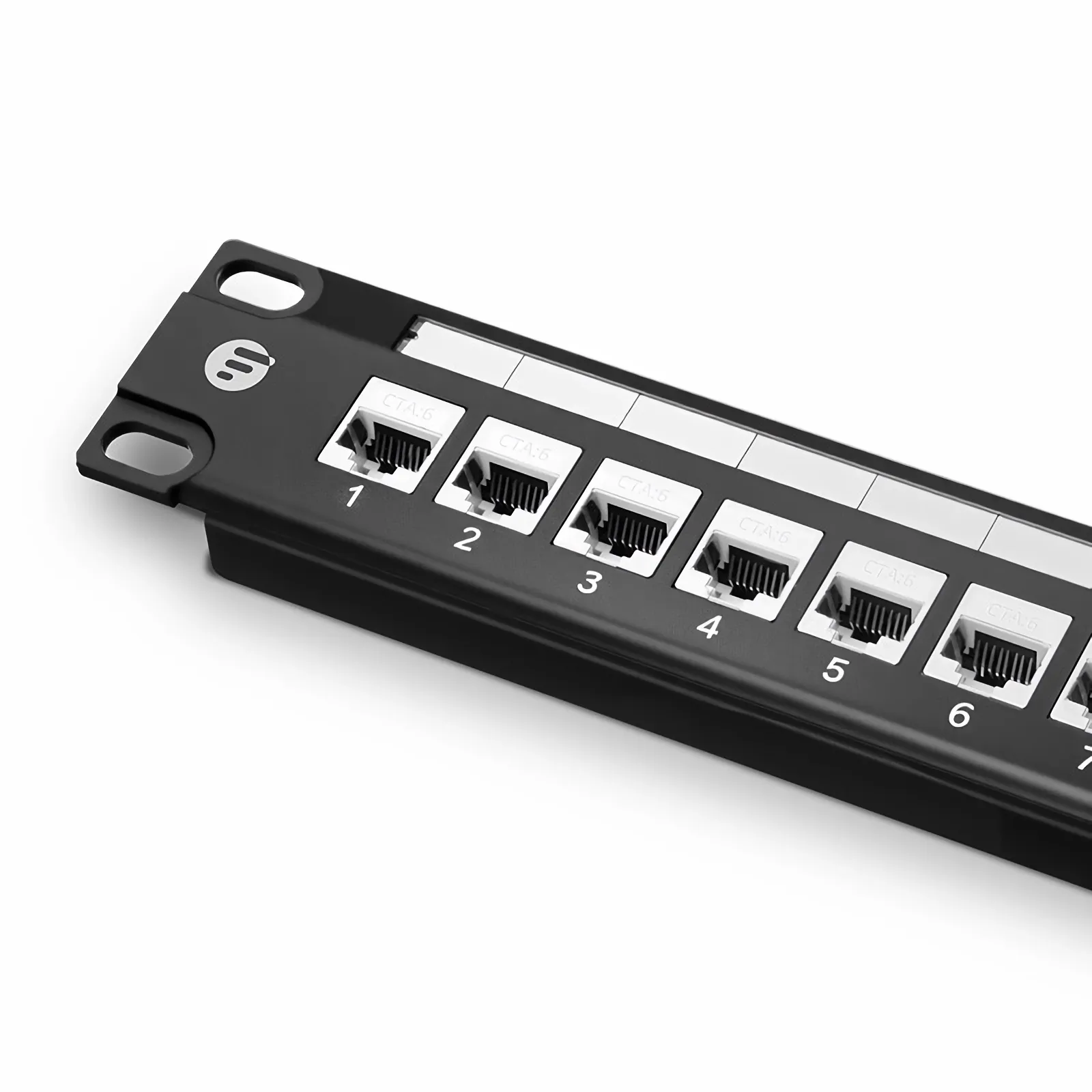 Cat6 Shielded Coupler Patch Panel, 24-Port, 1RU, Cable Management Bar ...