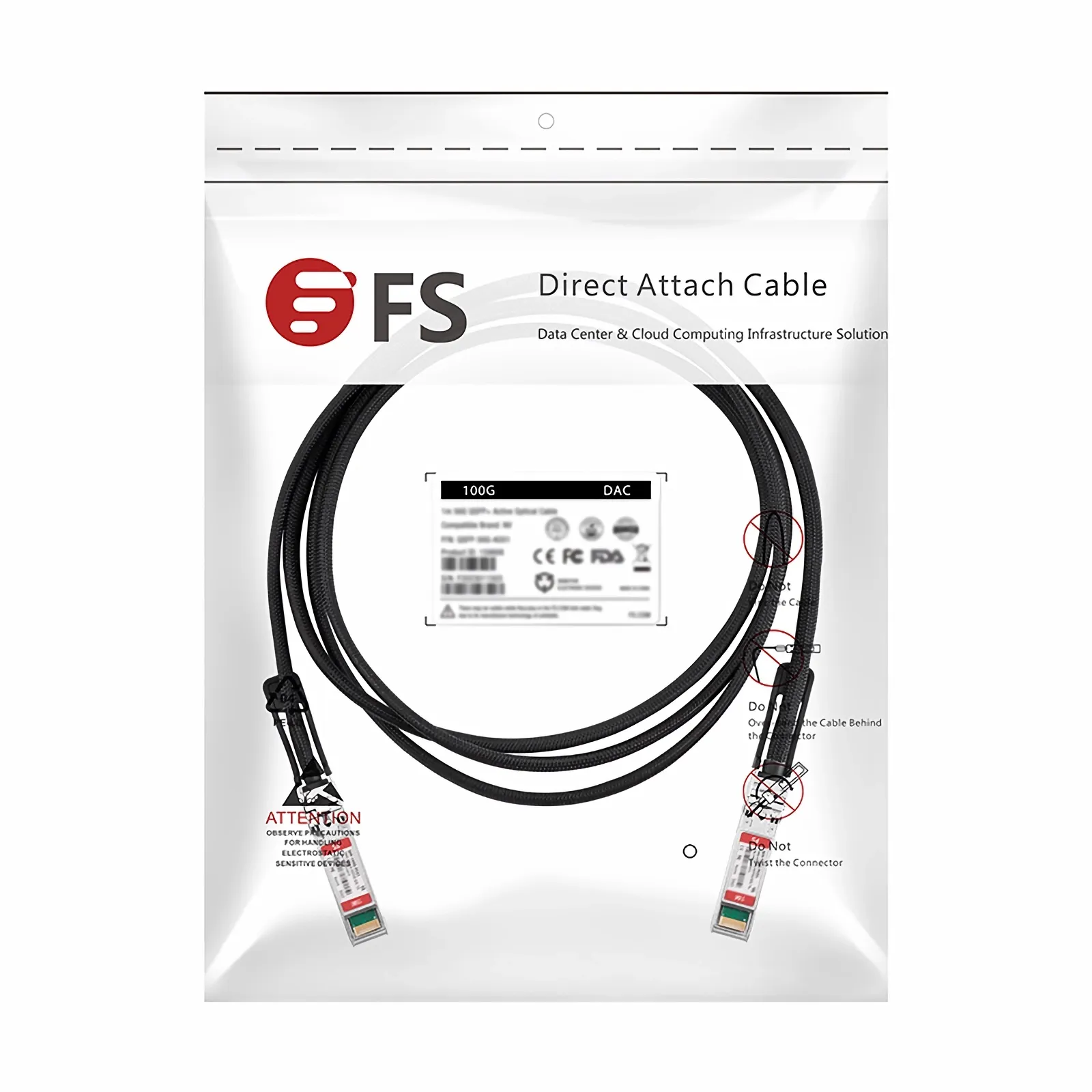 1m (3ft) Generic Compatible 100G SFP112 Passive Direct Attach Copper ...