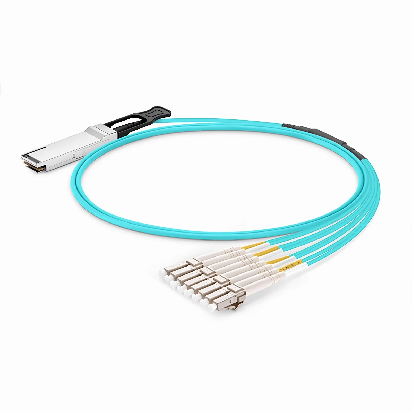 5m (16ft) Intel Compatible 100G QSFP28 to 4 Duplex LC Active Optical ...
