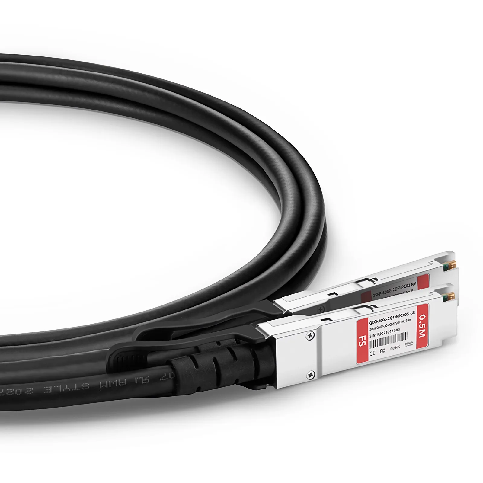 0.5m (2ft) Arista Compatible 200G QSFP-DD to 2 x 100G QSFP28 Passive ...