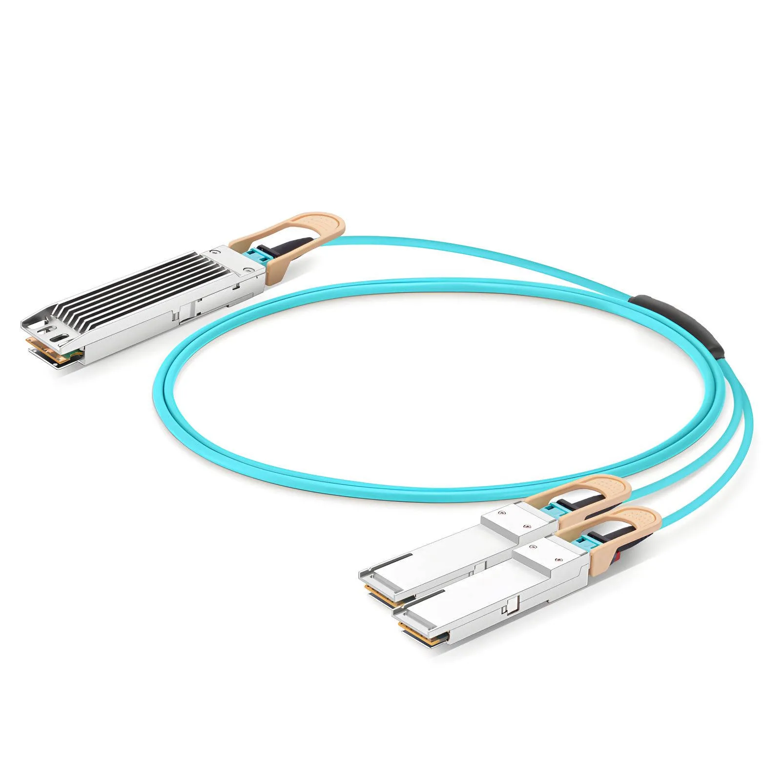 5m (16ft) Cable Breakout óptico activo InfiniBand HDR de 400G OSFP Finned Top a 2 x 200G QSFP56 ...