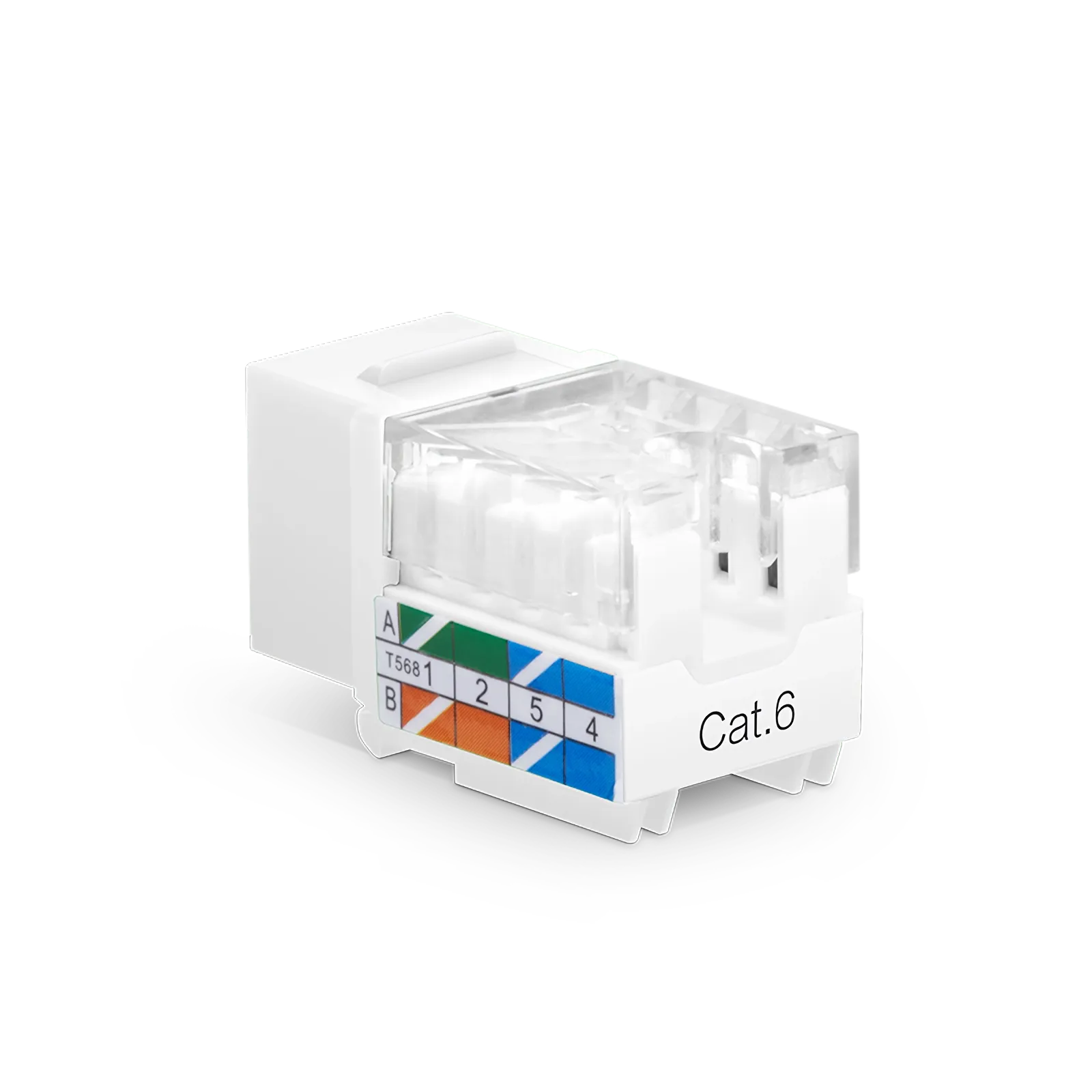 Cat6 RJ45 (8P8C) Unshielded Punch Down Keystone Jack Module, White ...