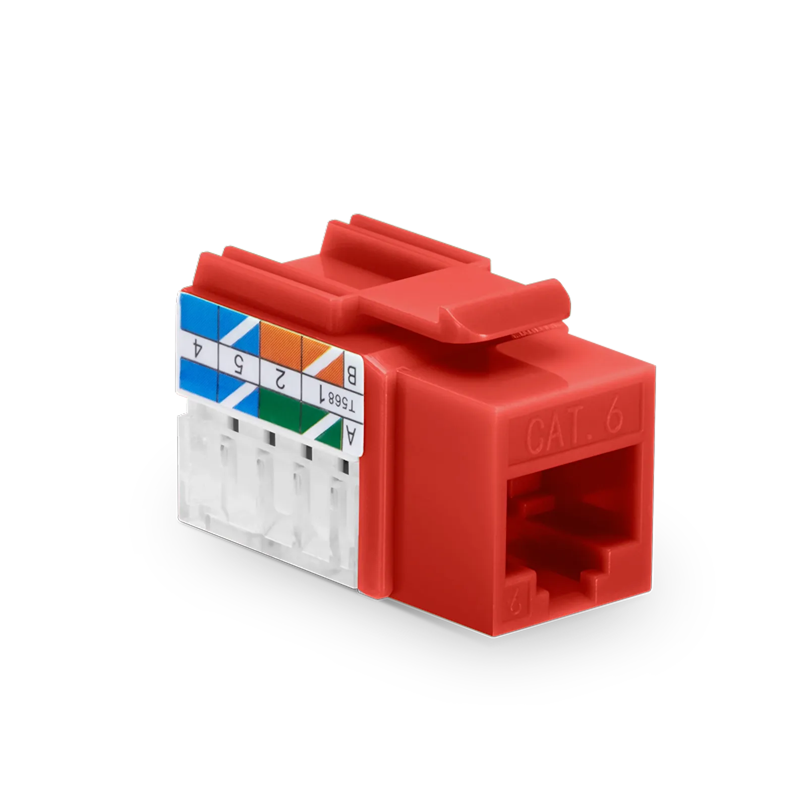 Cat6 RJ45 (8P8C) Unshielded Punch Down Keystone Jack Module, Red, 12Pcs ...