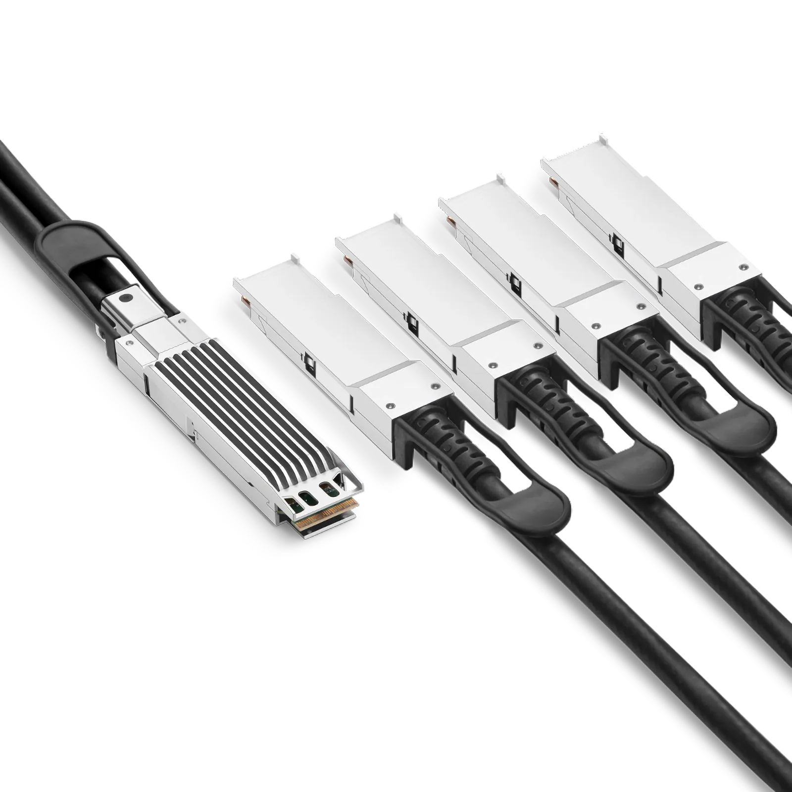 0.5m (2ft) NVIDIA/Mellanox Compatible 800G OSFP Finned Top to 4 x 200G ...