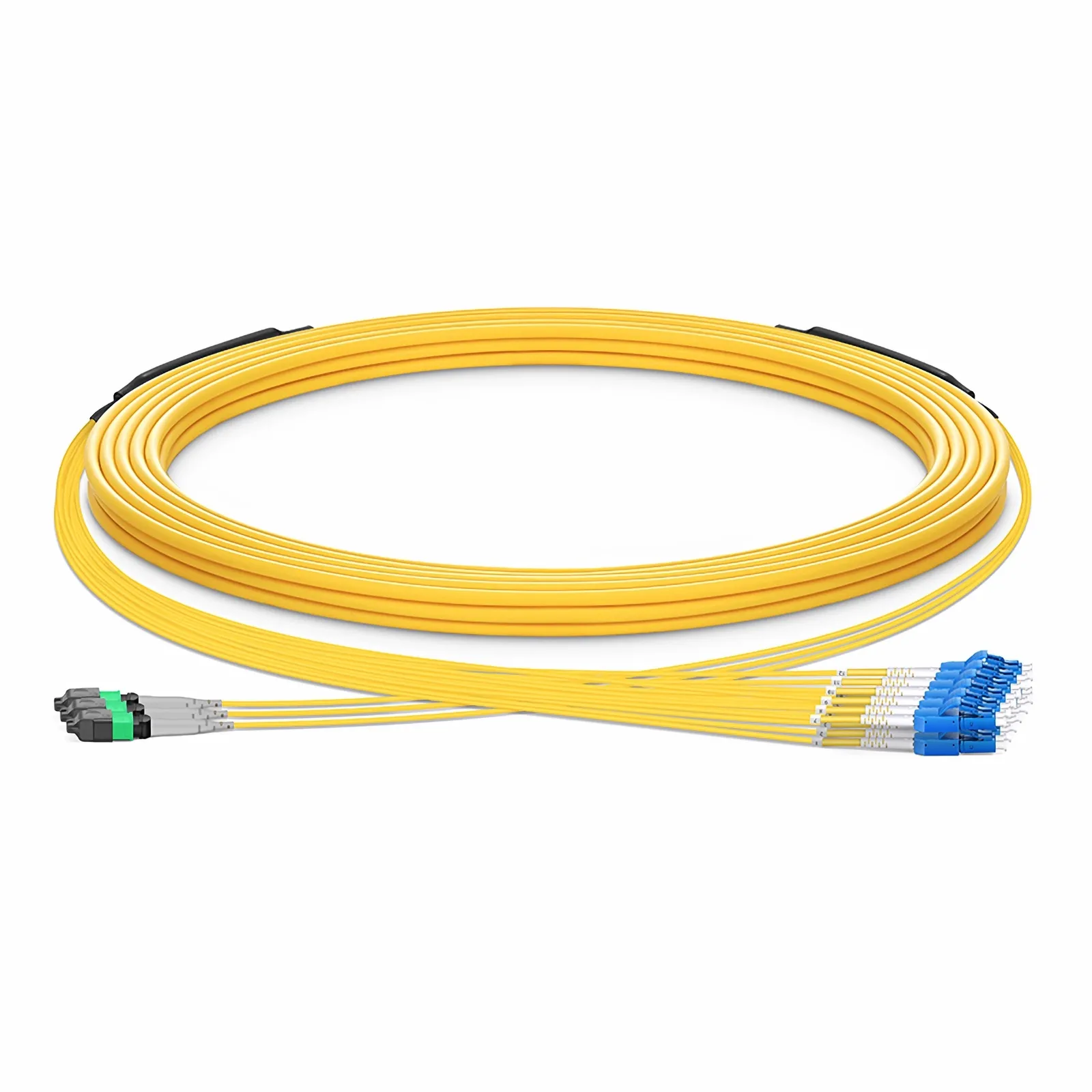 30m (98ft) MTP® Hybrid Trunk Cable, MTP®-8 APC (Female) to 4 LC UPC ...