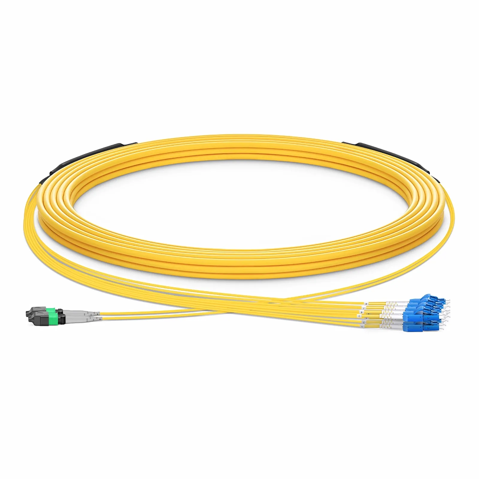 30m (100ft) Cable troncal híbrido MTP®, MTP®-8 APC (macho) a 4 LC UPC ...